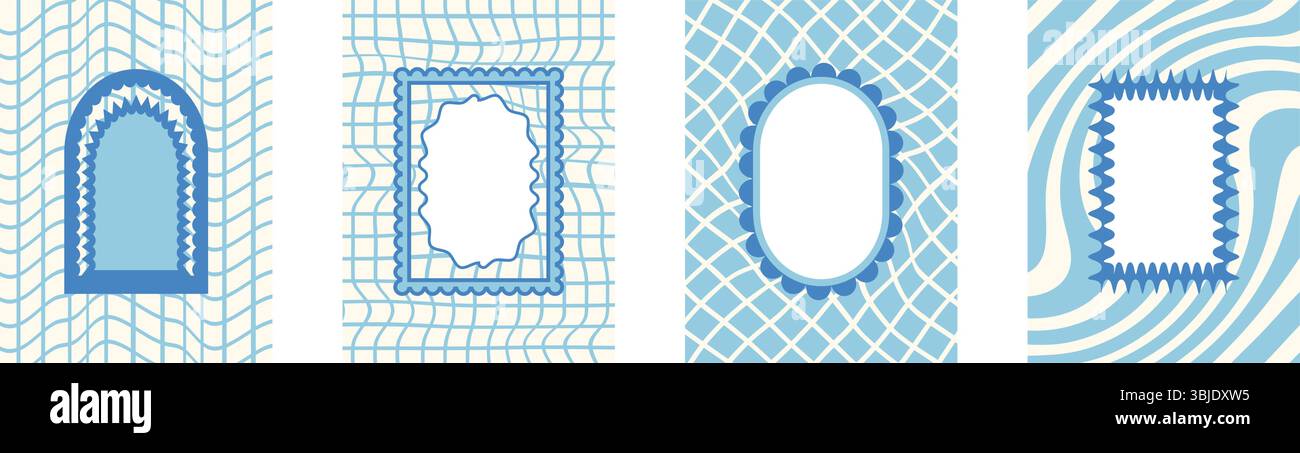 Retro funky blue frames hi-res stock photography and images - Alamy