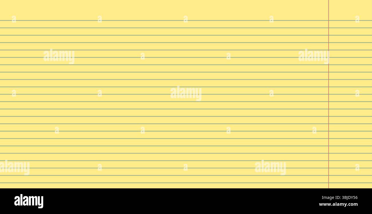 Yellow legal pad lined paper. Notebook sheet background blank. Office ...