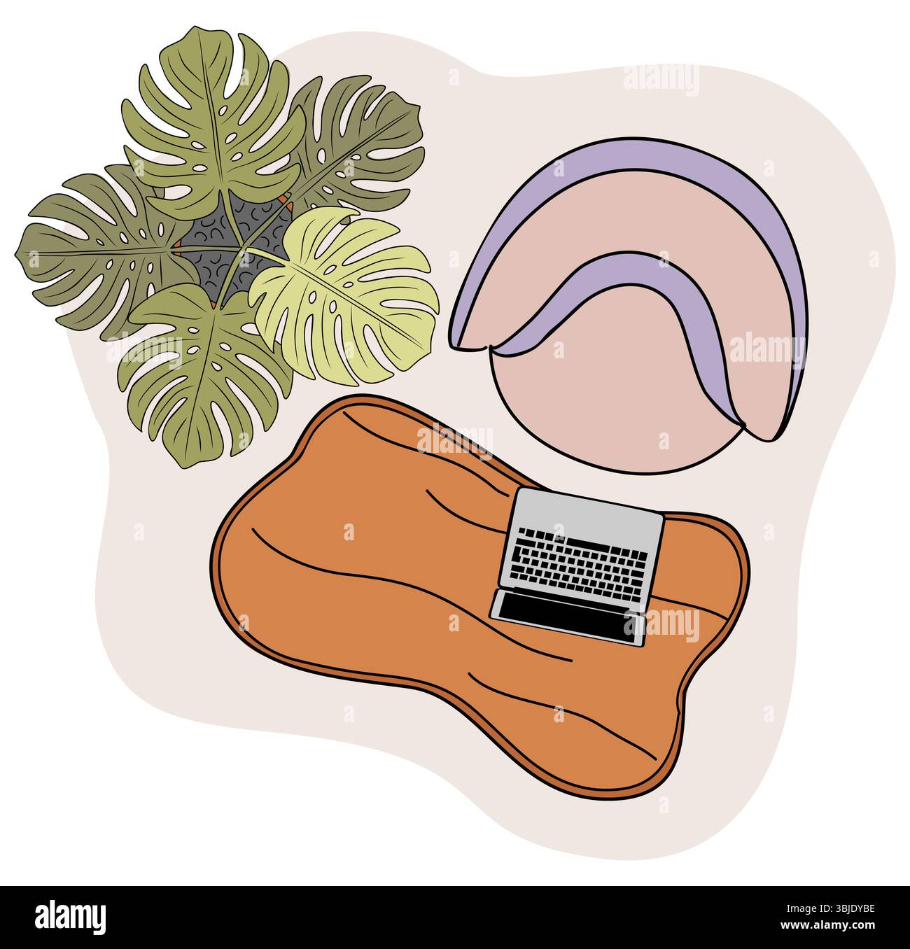 Modern workspace setup laptop Cut Out Stock Images & Pictures - Alamy