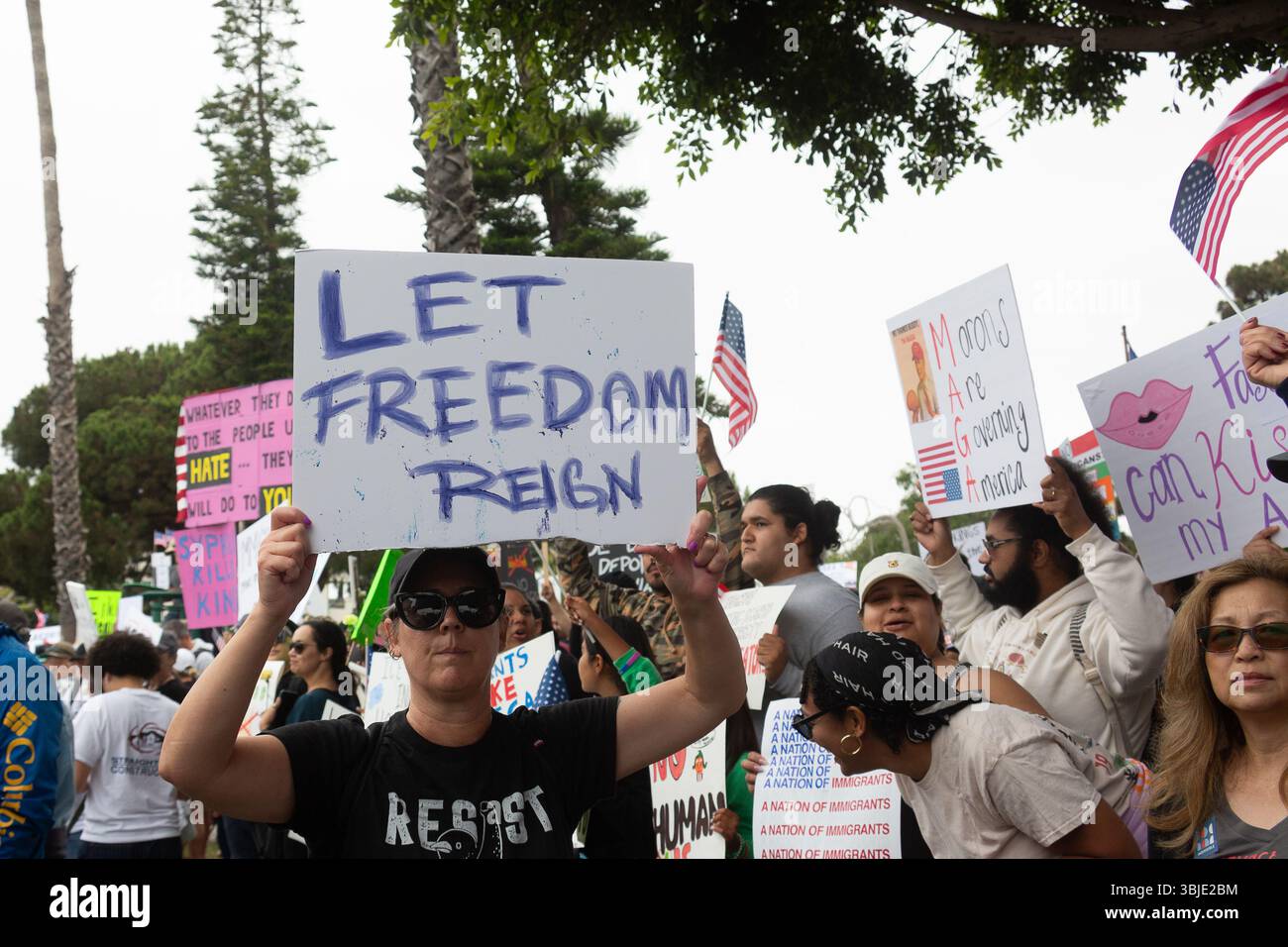 June 14, 2025 - No Kings peaceful protest demonstration and march in ...