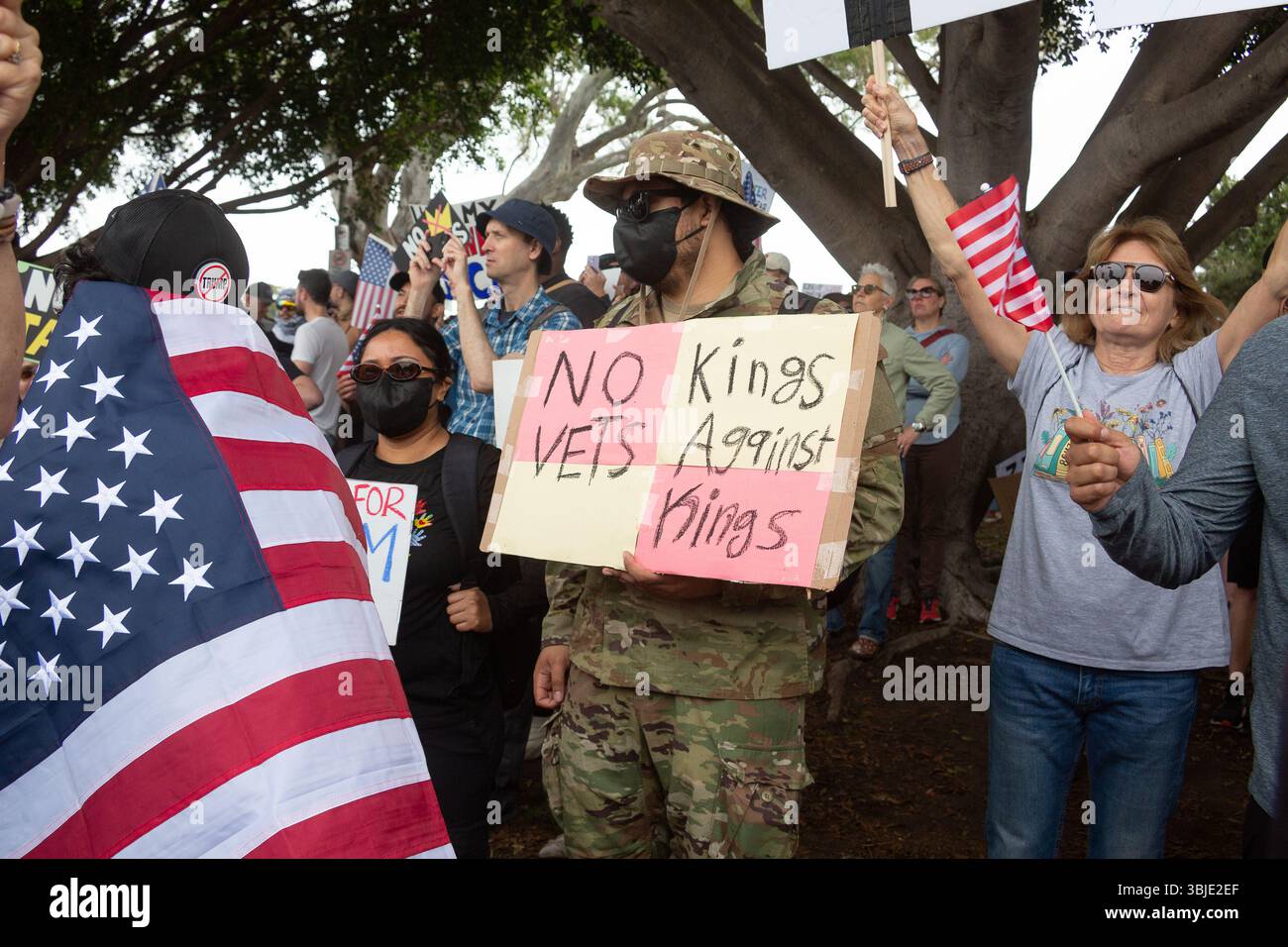 June 14, 2025 - No Kings peaceful protest demonstration and march in ...