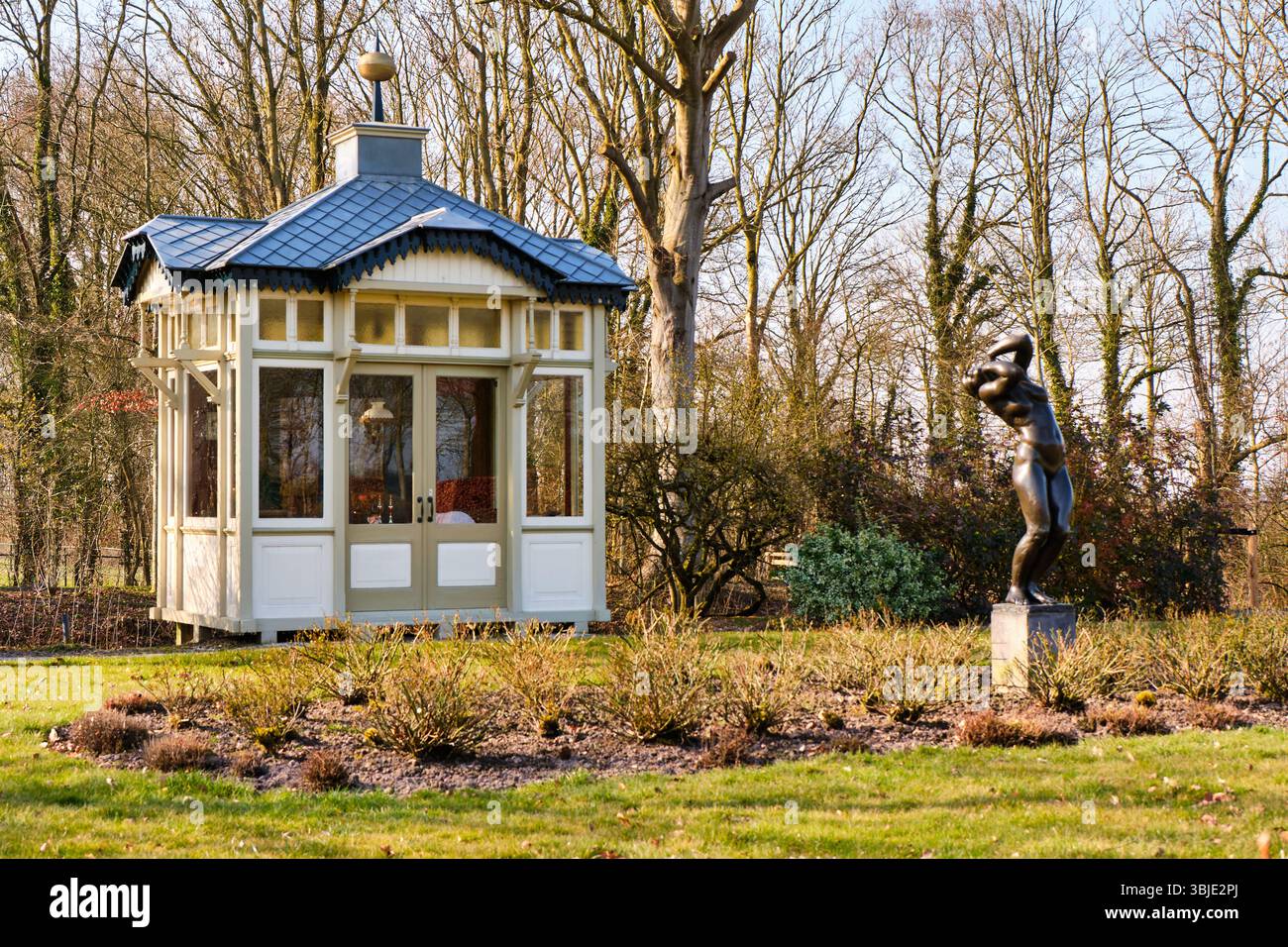 March 9, 2025 - Leens-Netherlands: Historic wooden tea house with ...