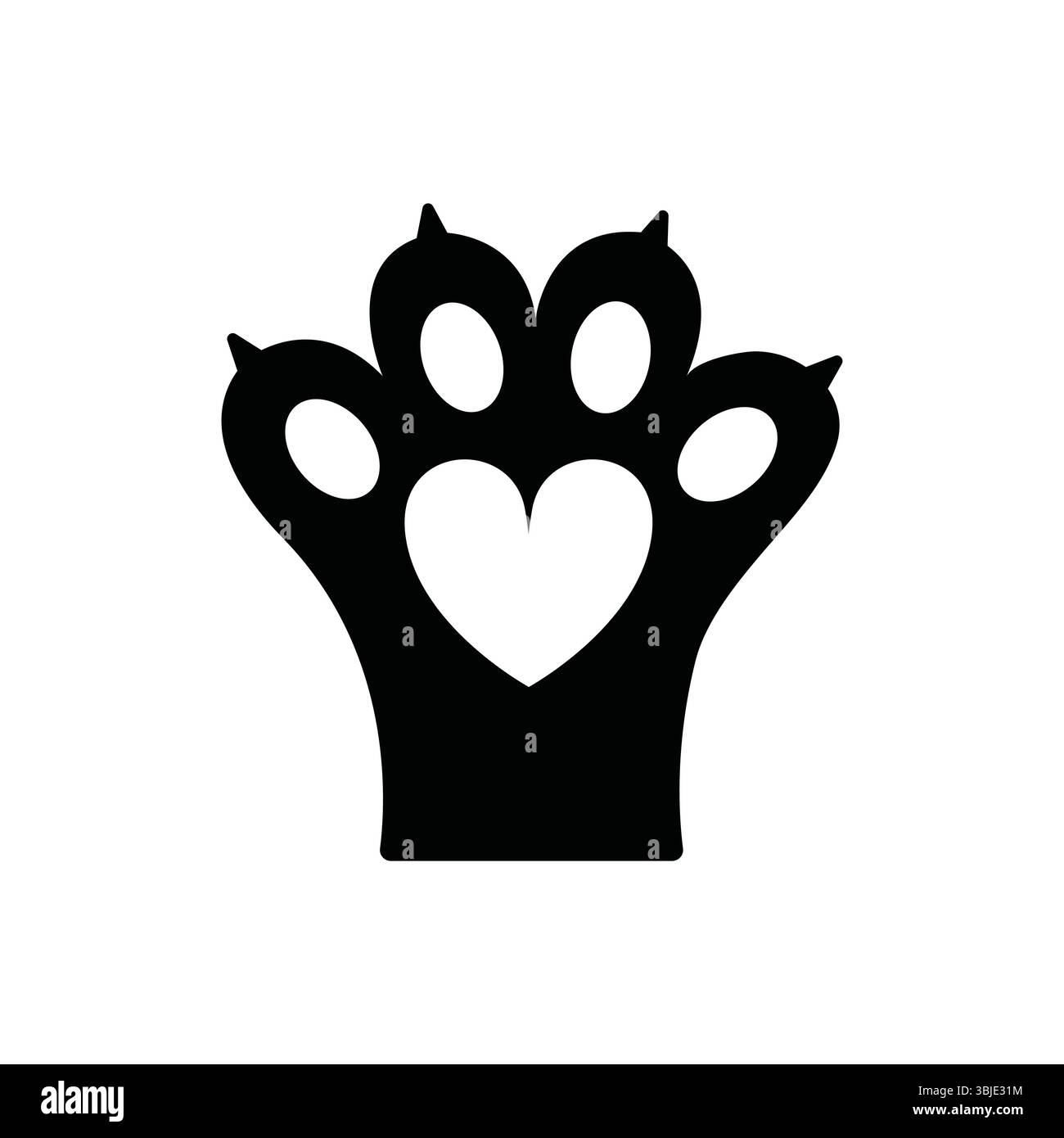 Black Dog Paw Print Silhouette Vector Illustration Stock Vector Image ...