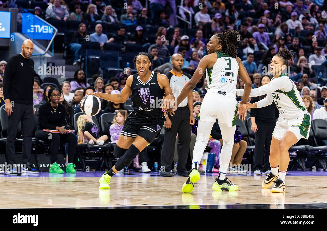 June 14 2025 San Francisco CA, U.S.A. Valkyries forward Kayla Thornton ...