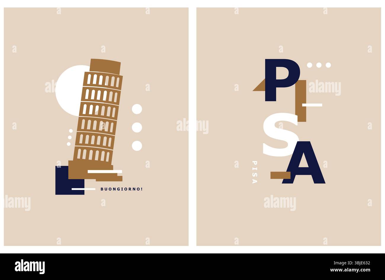 Simple Minimalist Vector Illustration with Abstract Design of the Tower ...