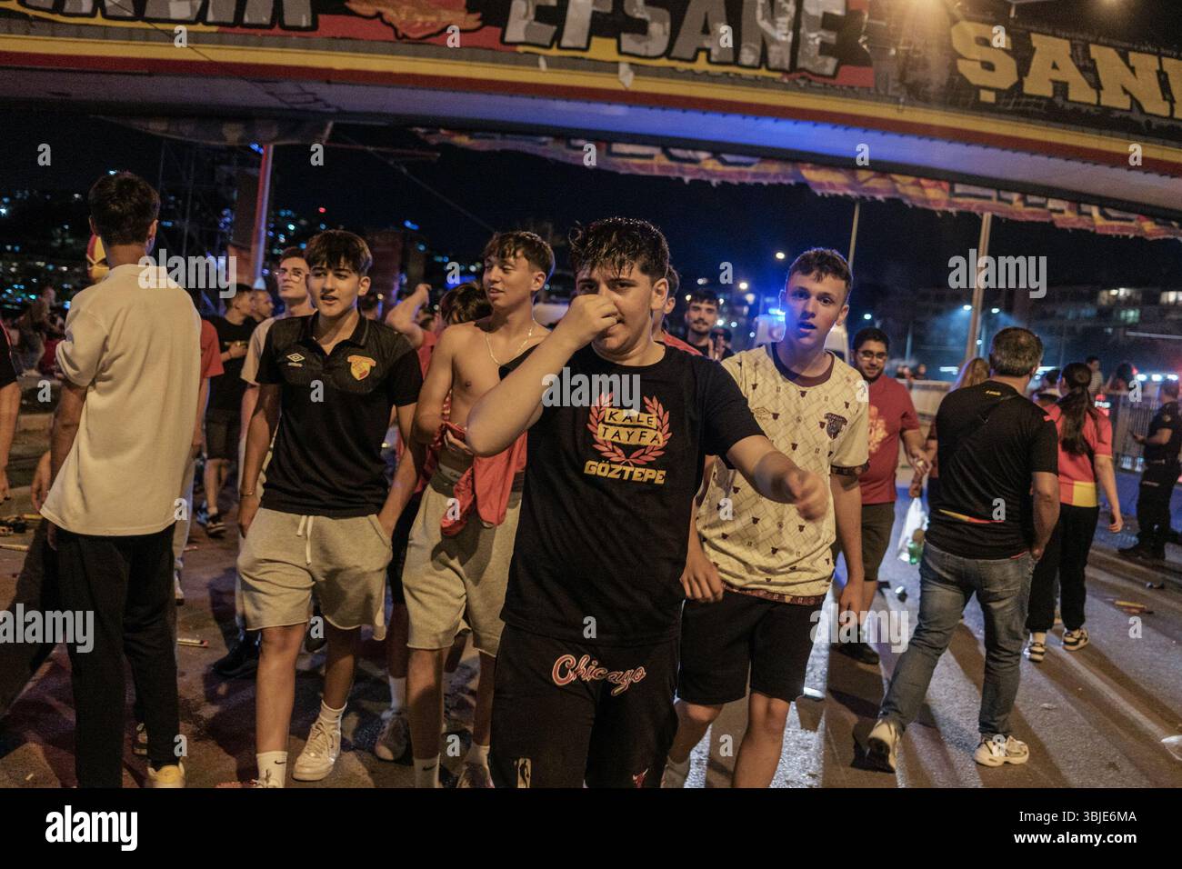 Izmir, Turkey. 14th June, 2025. Goztepe fans during the celebration ...