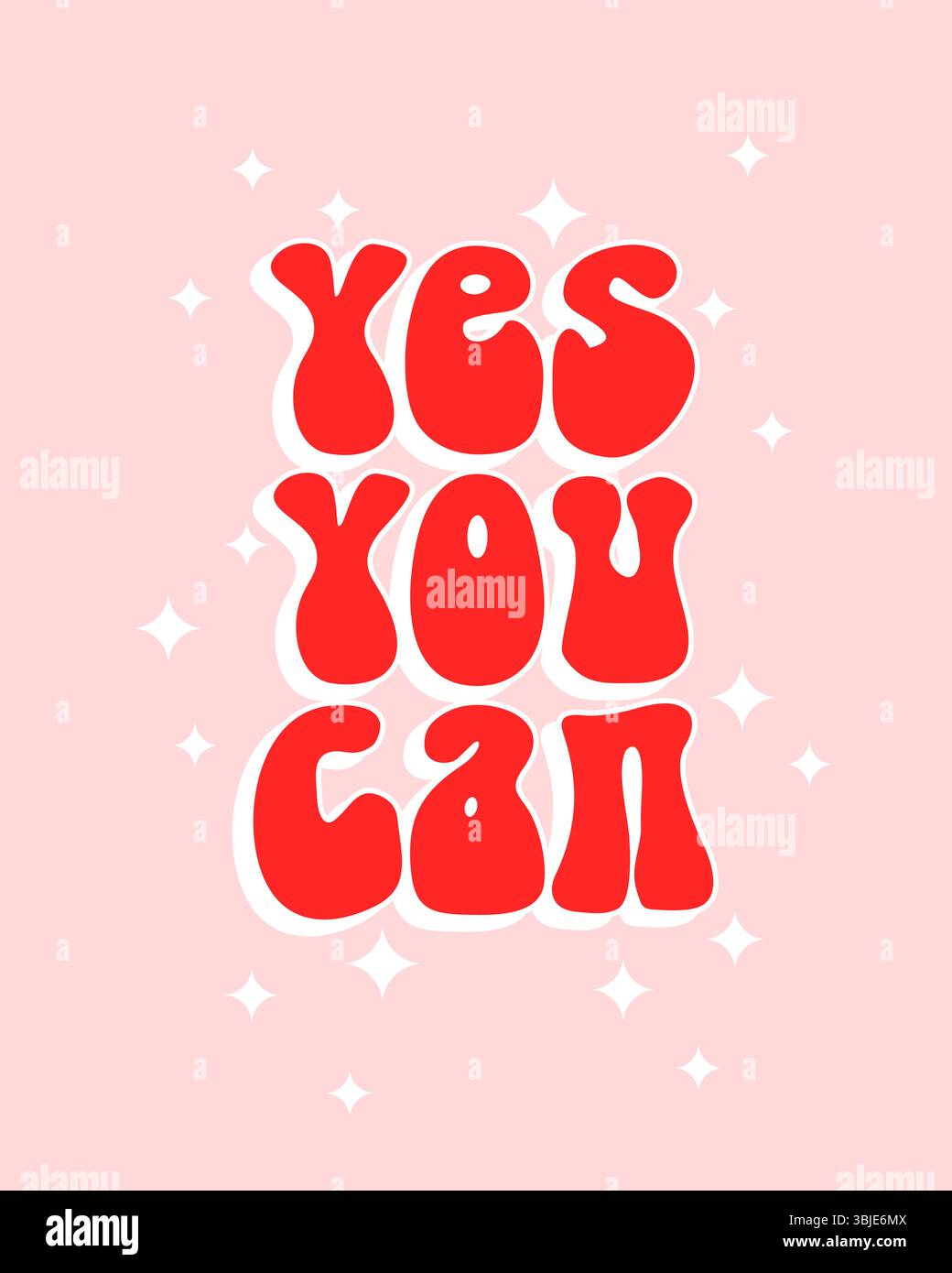 Yes You Can. Print with a Motivational Slogan. Poster with ...