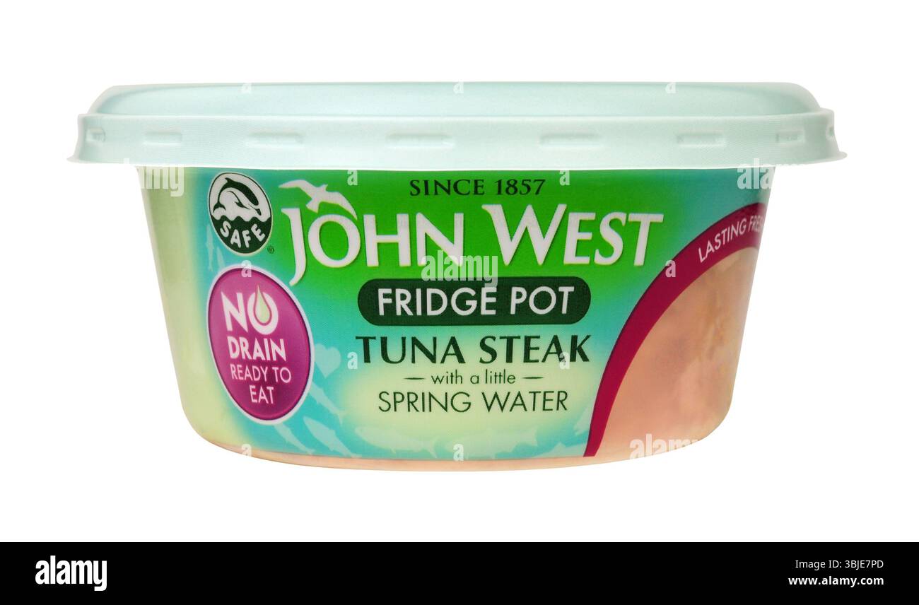 John West tuna steak fridge pot with spring water in a 110g no drain ...