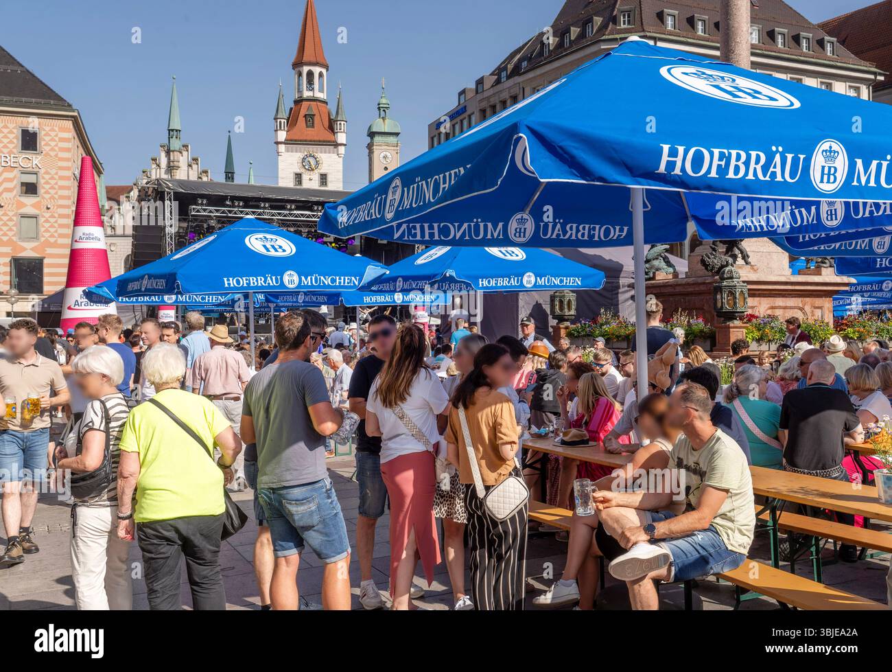 Stadtgeburtstag 2025, Biergarten am Marienplatz, München 14. Juni 2025 Deutschland, München, 14 ...
