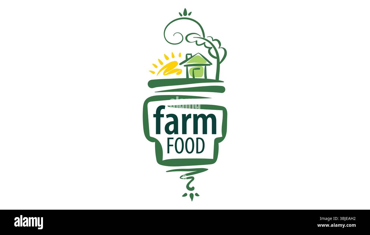 Vector logo of farm products, hand-drawn Stock Vector Image & Art - Alamy