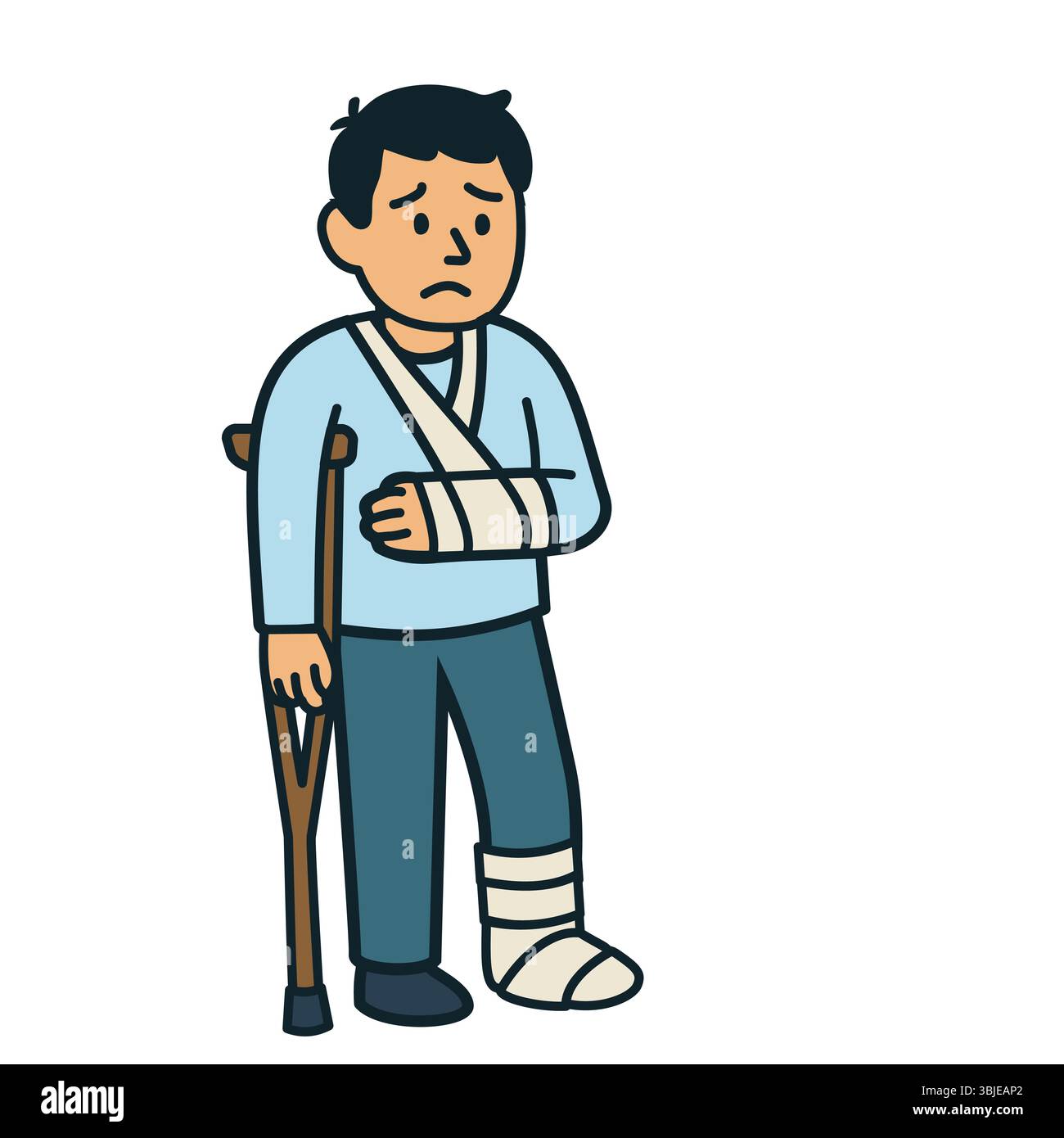 Injured person using crutches and arm bandage Stock Vector Image & Art ...