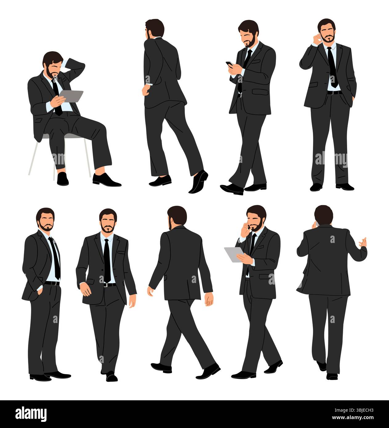 Person in formal suit sitting Stock Vector Images - Alamy