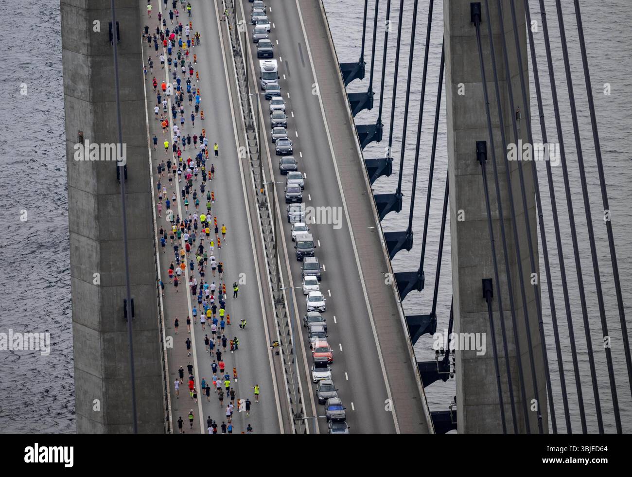 People participate in "The Bridge Run" from Denmark to Sweden to ...