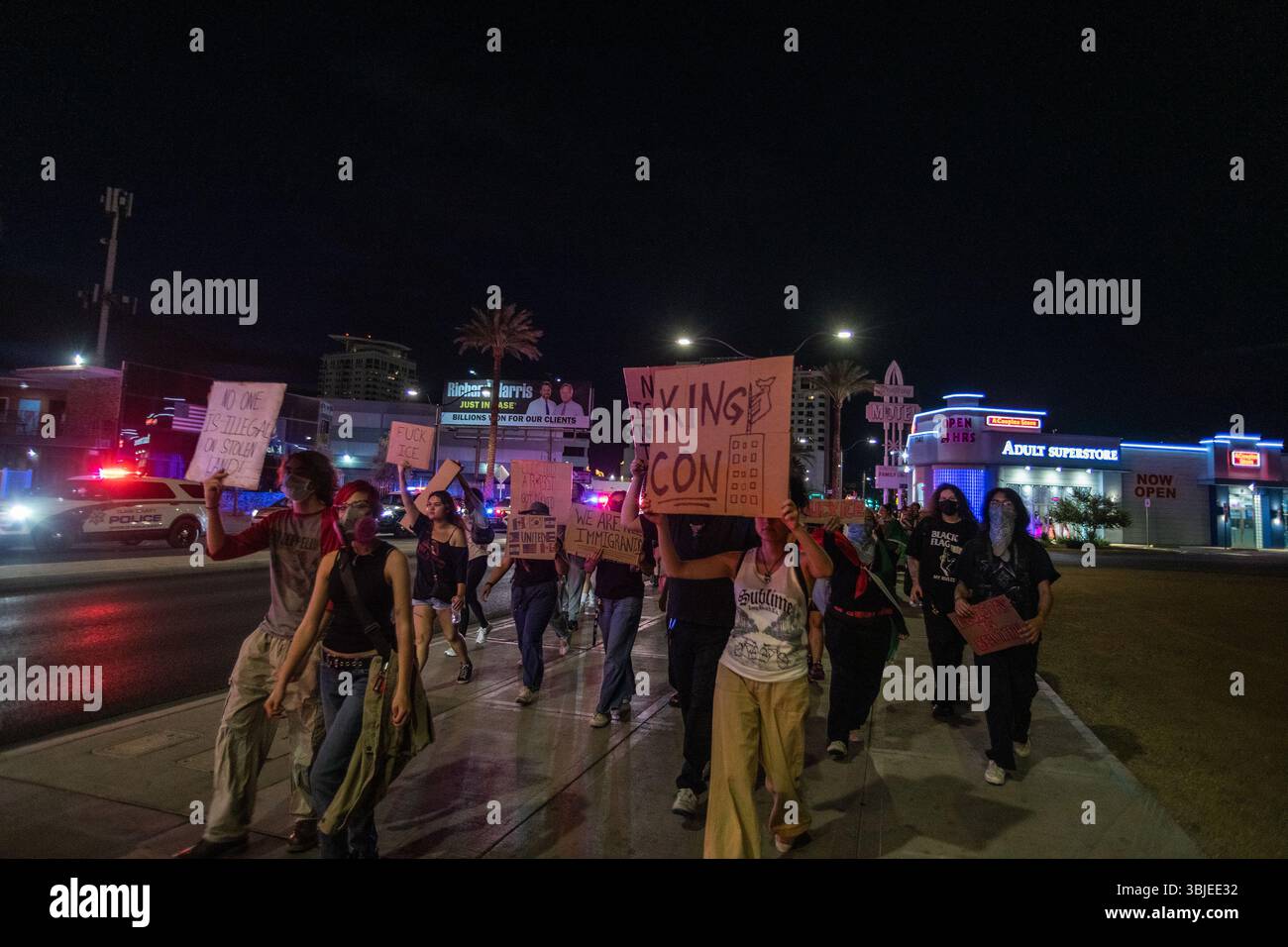 Las Vegas, NV, USA. 14th June, 2025. View of the 'No Kings March' on Las Vegas Blvd in Las Vegas ...