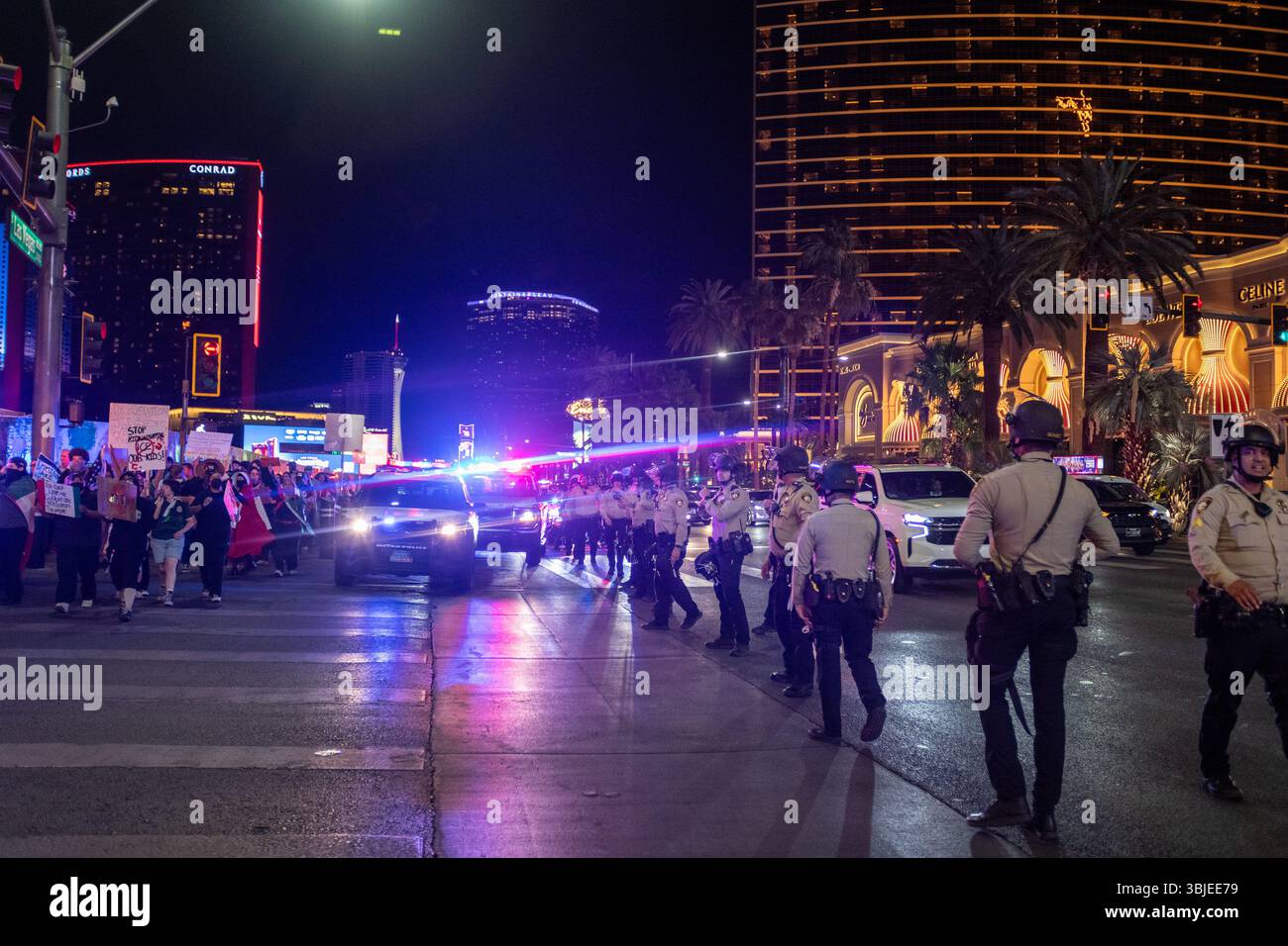 Las Vegas, NV, USA. 14th June, 2025. View of the 'No Kings March' on Las Vegas Blvd in Las Vegas ...