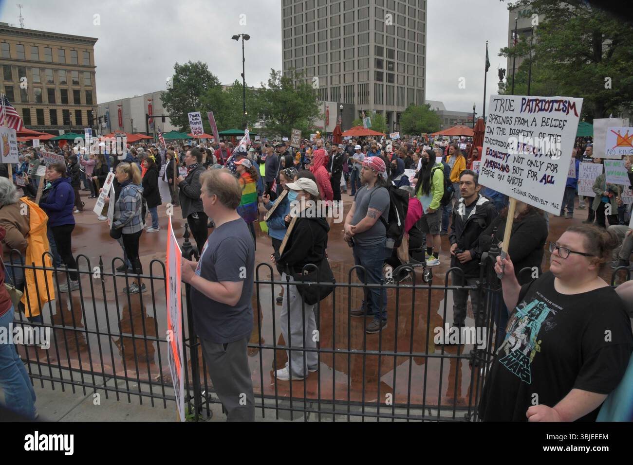 Worcester, Massachusetts, USA. 14th June, 2025. Residents turn out in ...