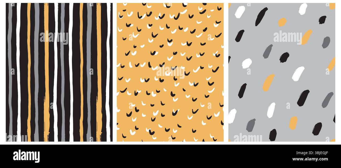 Cute Abstract Geometric Vector Patterns.Simple Childish Irregular ...
