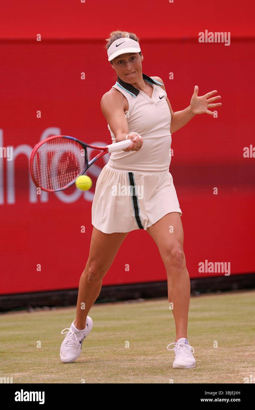 Tatjana Maria of Germany plays a return to Amanda Anisimova of the ...