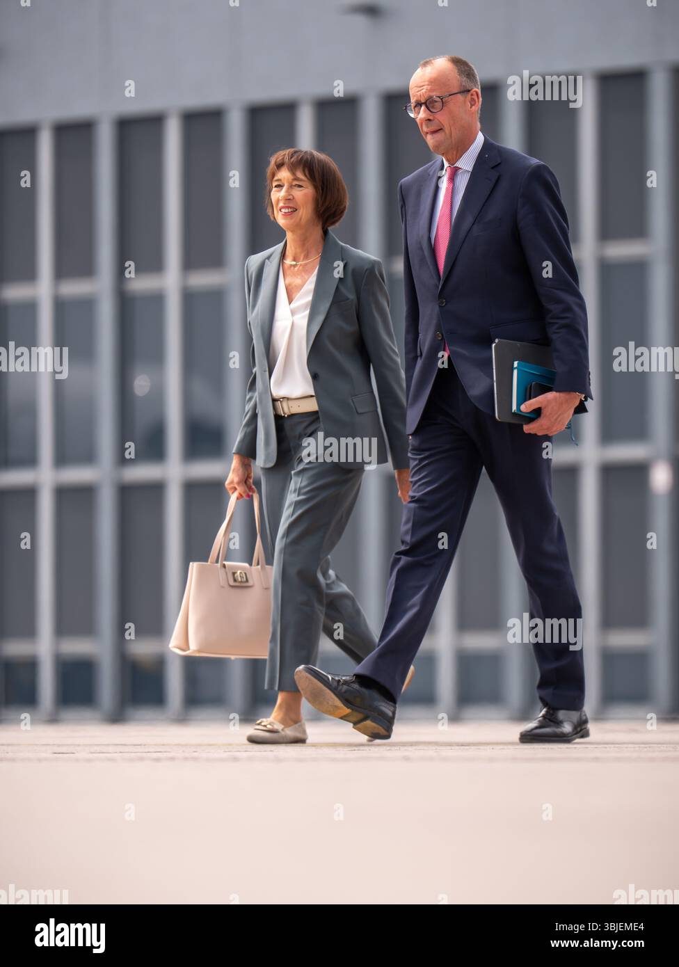 15 June 2025, Brandenburg, Schönefeld: German Chancellor Friedrich Merz ...