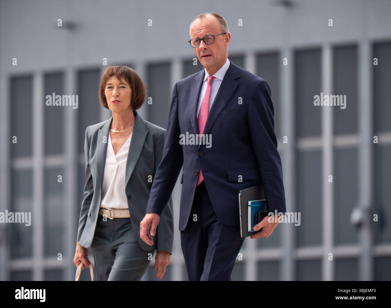 15 June 2025, Brandenburg, Schönefeld: German Chancellor Friedrich Merz ...