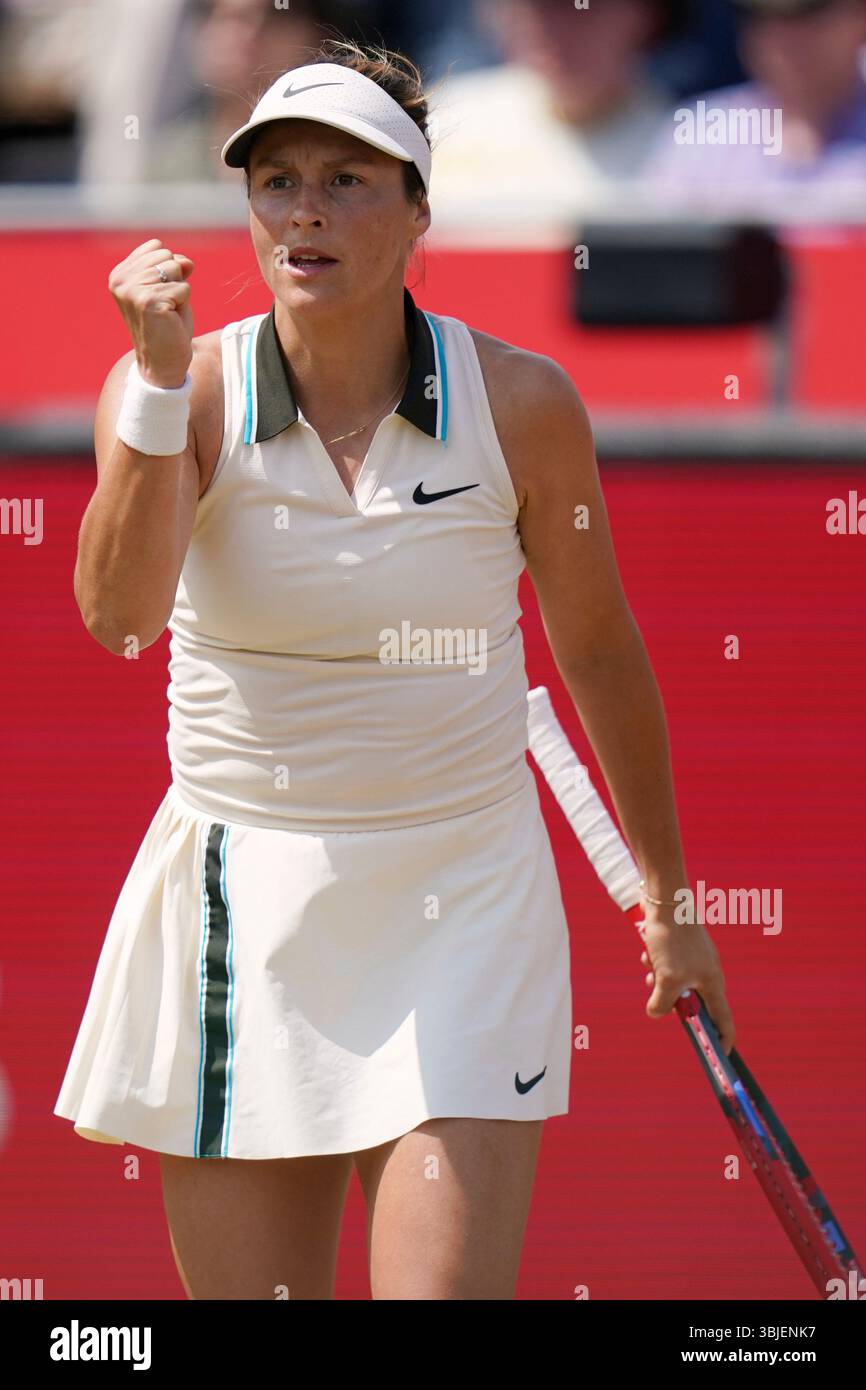 Tatjana Maria of Germany celebrates winning a point against Amanda ...
