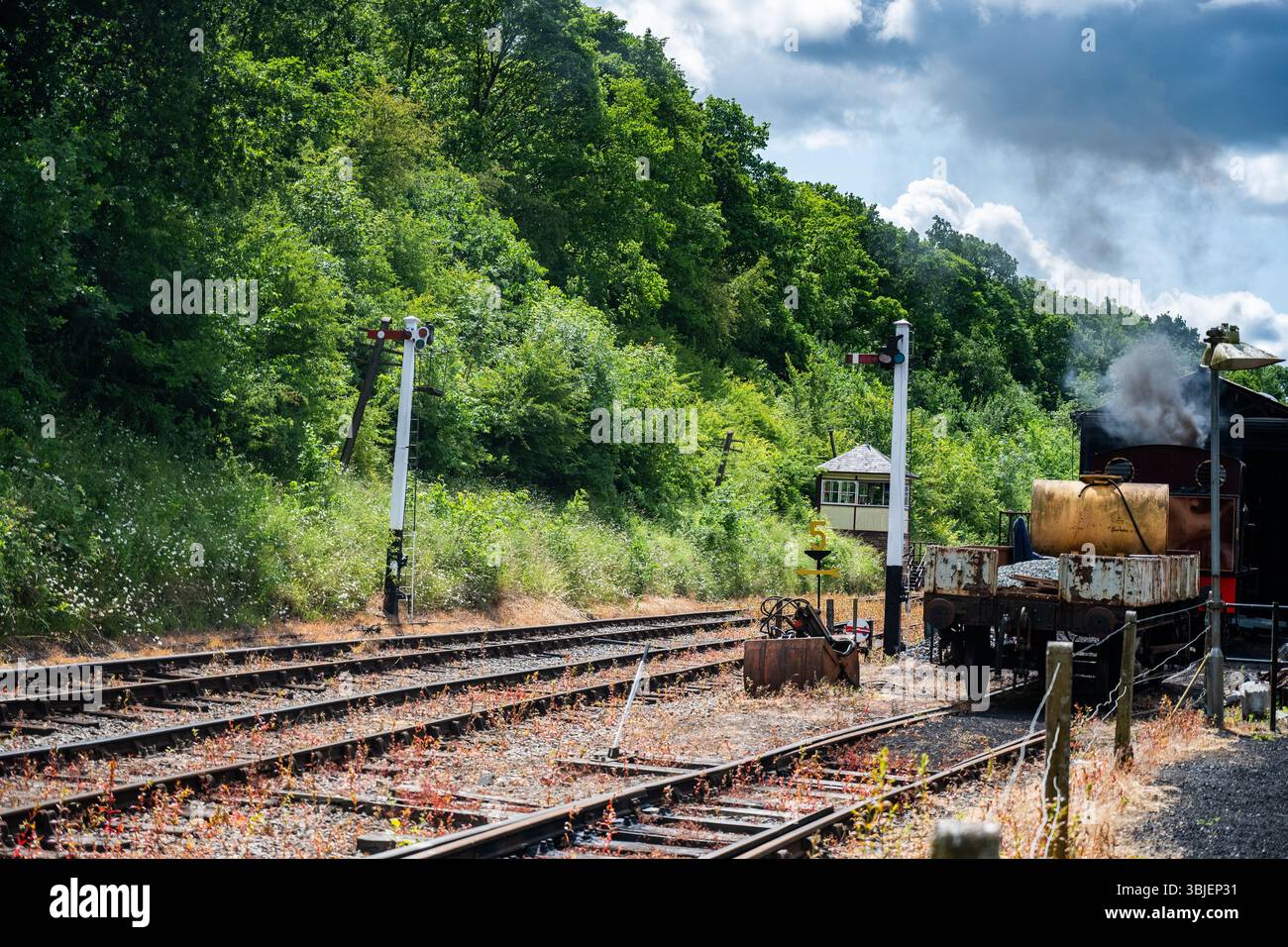 Shackerstone Railway Signals Stock Photo - Alamy