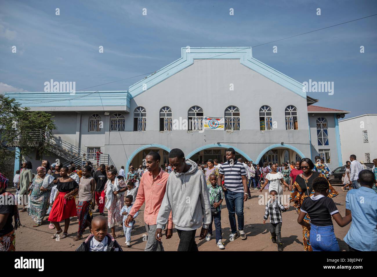 People leave following a mass service in honour of Floribert Bwana Chui ...