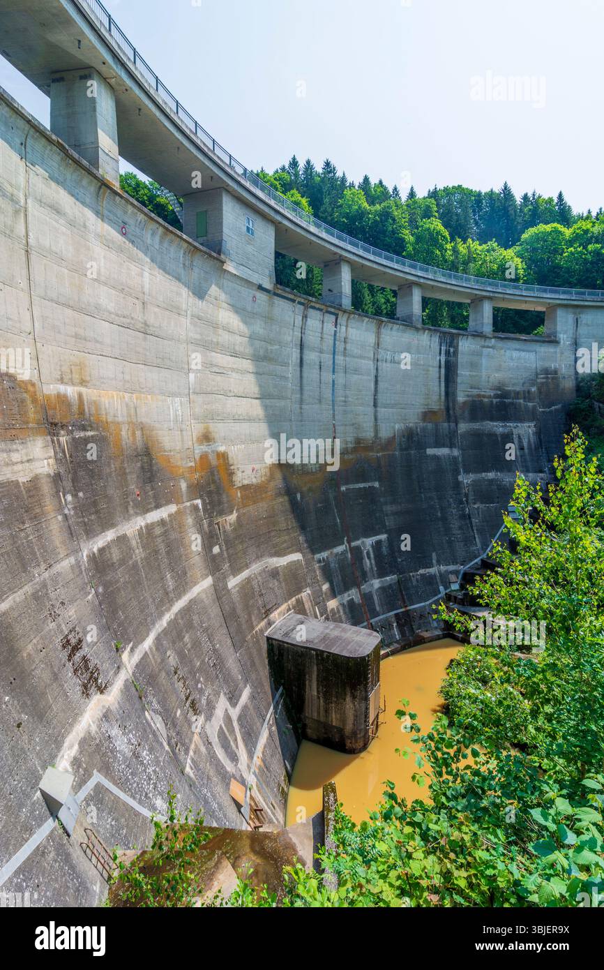 Oberkappel: reservoir Rannastausee (Rannatalsperre) of river Ranna, dam ...