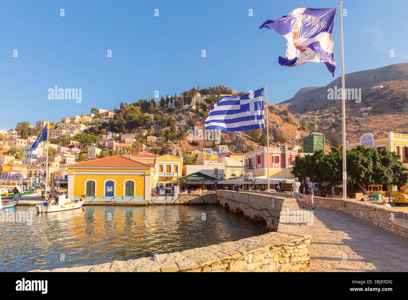 Flags on greek street hi-res stock photography and images - Alamy