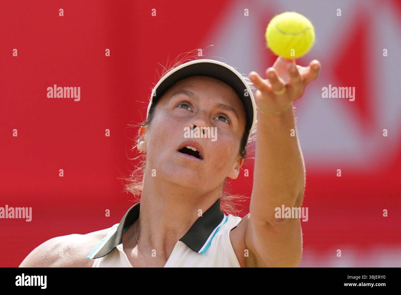 Tatjana Maria of Germany serves to Amanda Anisimova of the United ...