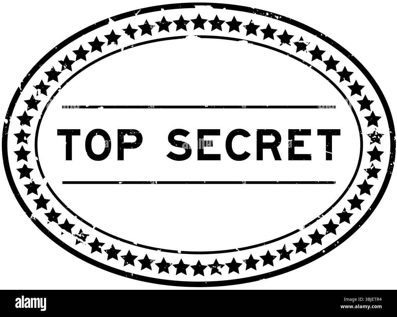 Grunge black top secret word oval seal stamp on white background Stock ...