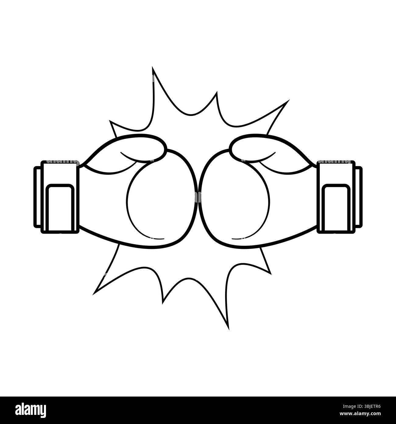 Boxing Gloves Fist Bump with Comic Explosion Vector Illustration. Black ...