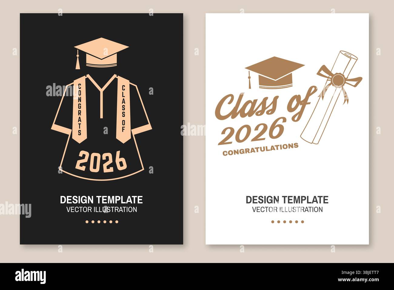 Set of posters and banners for class of 2026 graduation. Vector ...