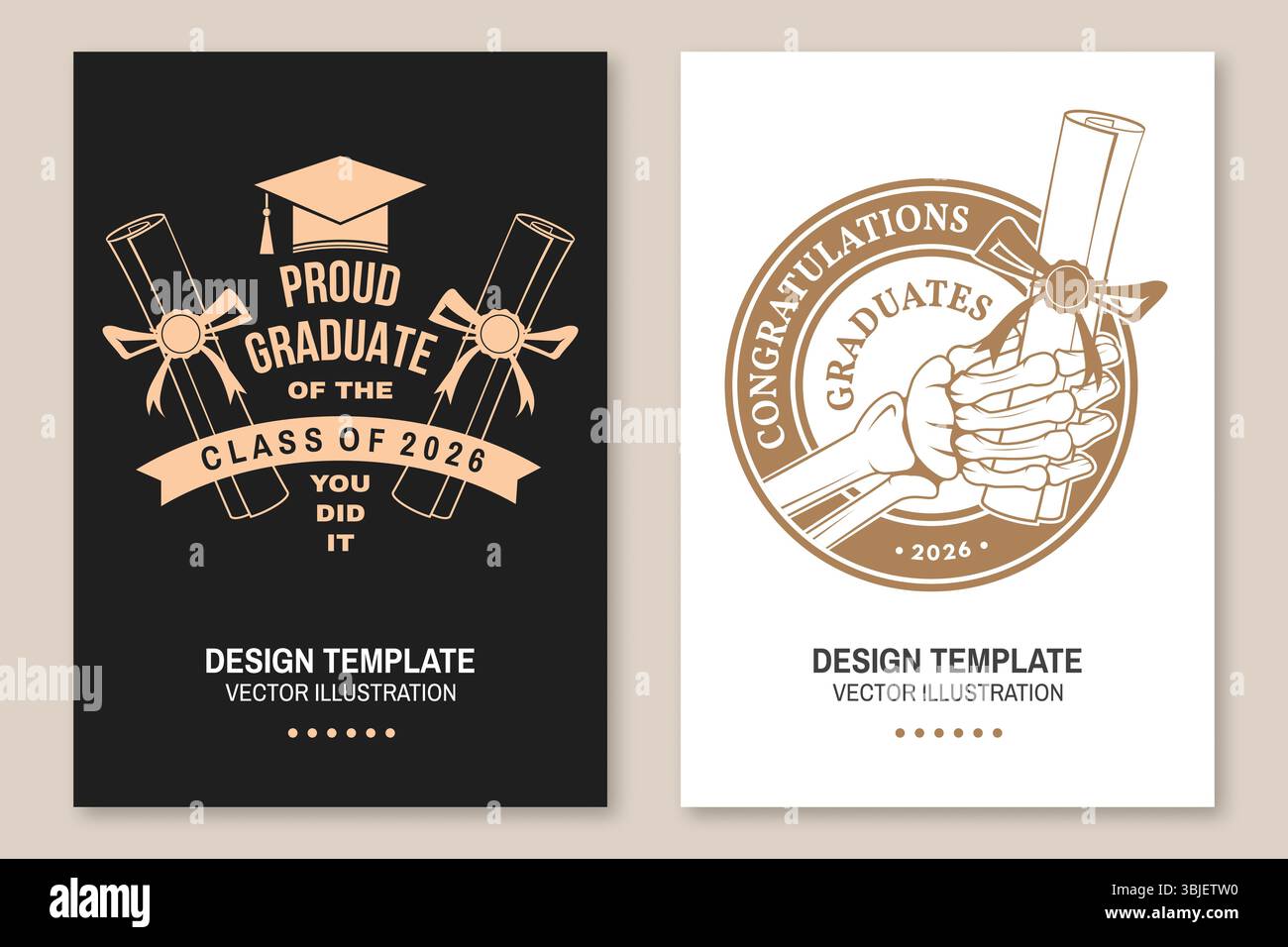Set of posters and banners for class of 2026 graduation. Vector ...