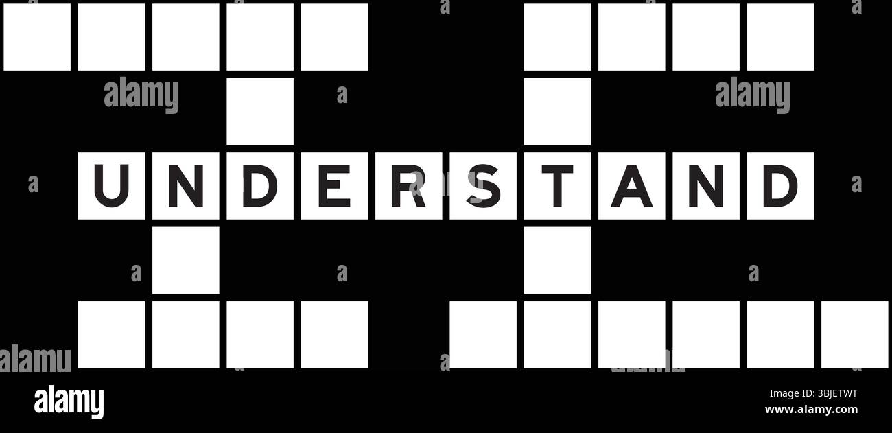 Alphabet letter in word understand on crossword puzzle background Stock ...