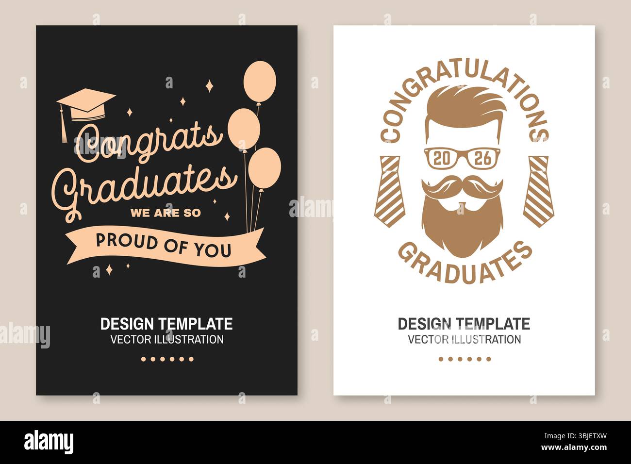 Set of posters and banners for class of 2026 graduation. Vector ...