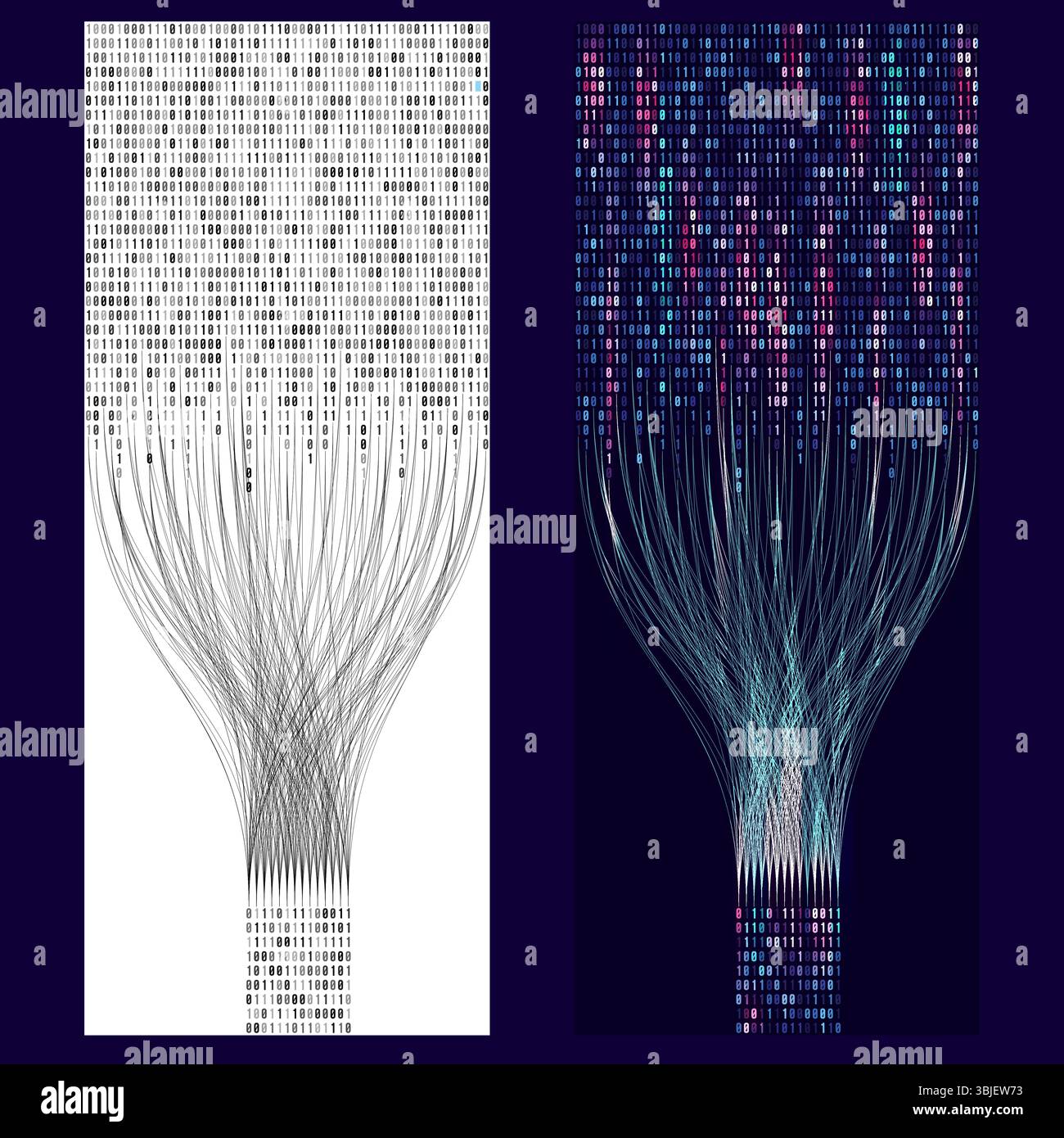 Big Data network visualization concept. Machine Learning Concept. Querying Analyzing Visualizing ...