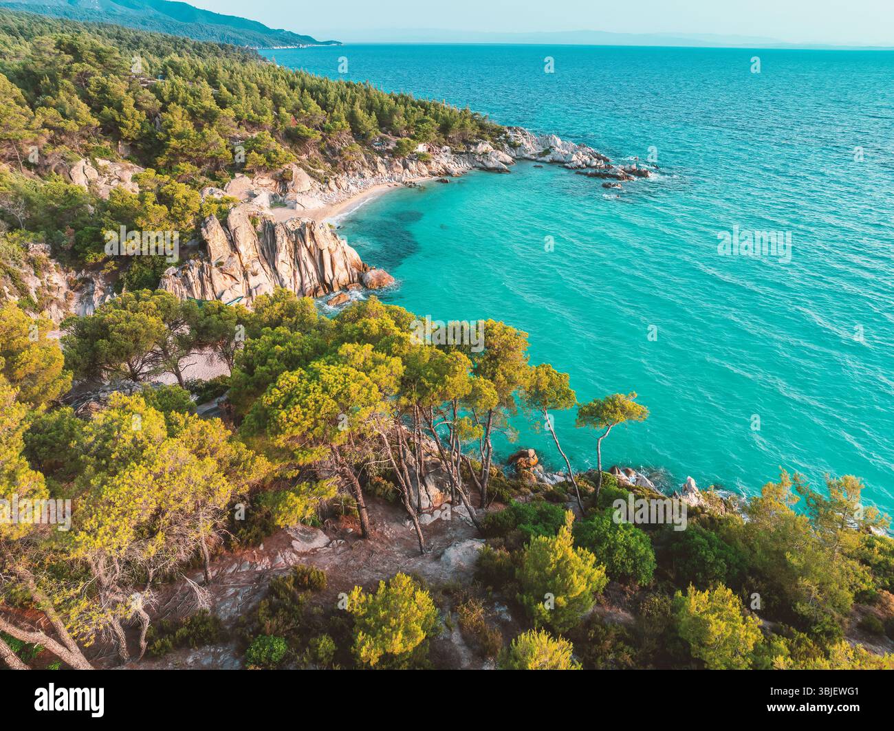 Paradise Kavourotripes Beach, Chalkidiki, Greece. Aerial view of ...