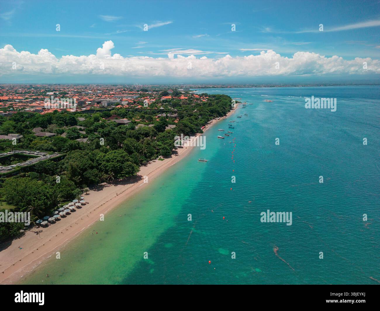 Breathtaking aerial perspective revealing Bali's sparkling shoreline ...