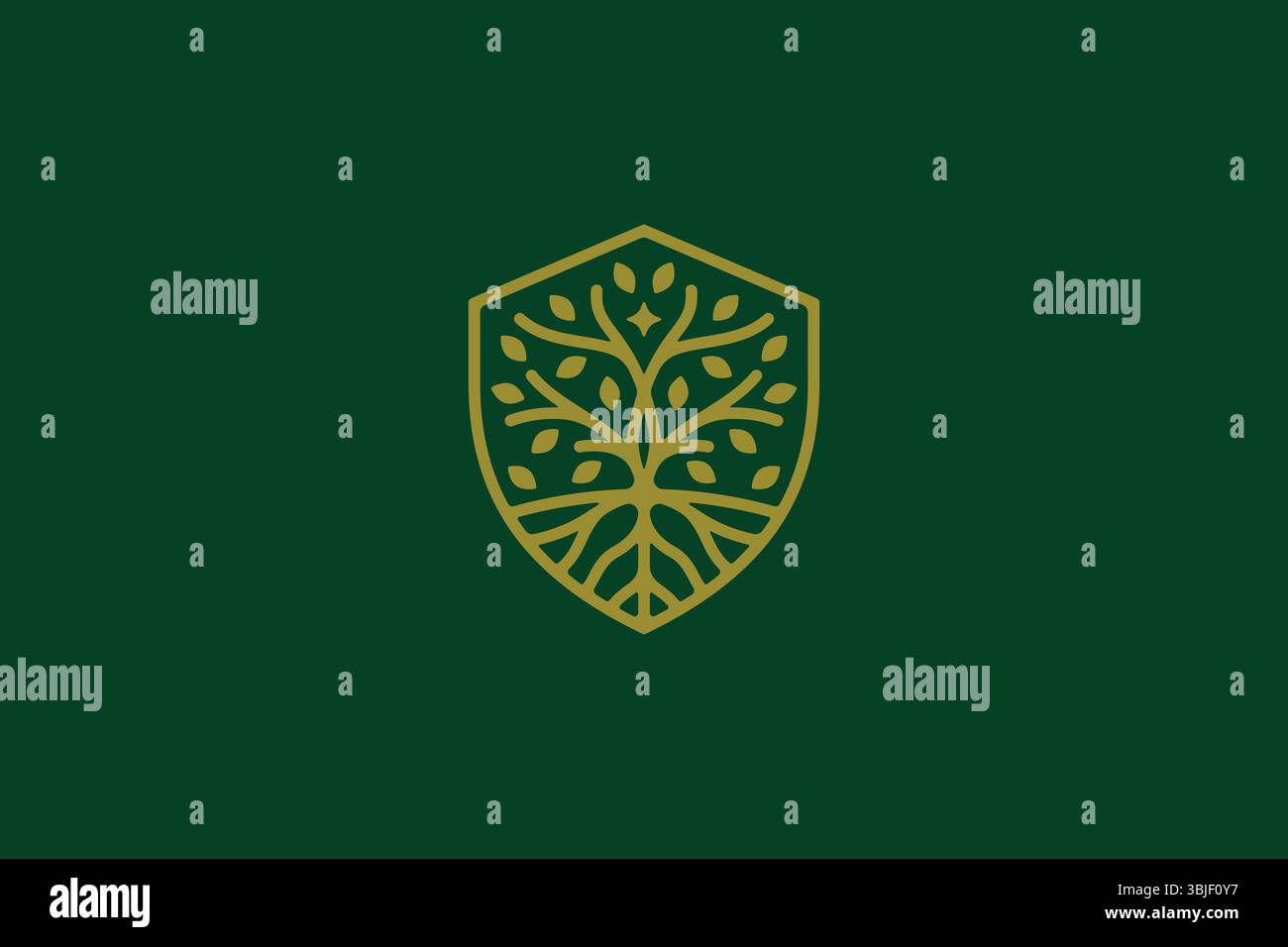 Wood Tree Abstract Linear Shield Shape Forest Protection Logo Concept ...