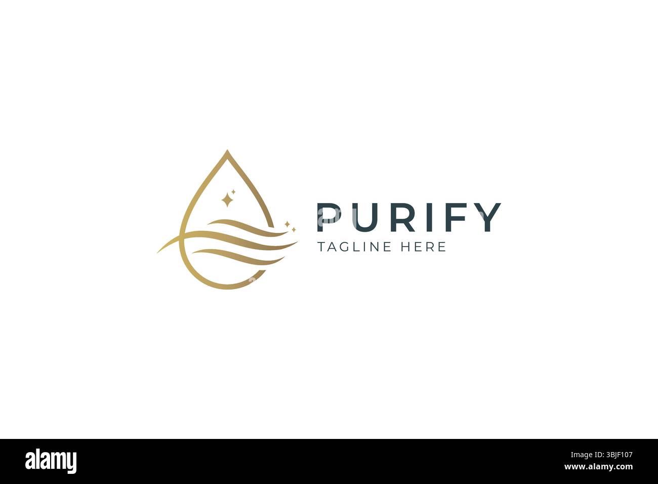 Gold emblem natural water brand hi-res stock photography and images - Alamy