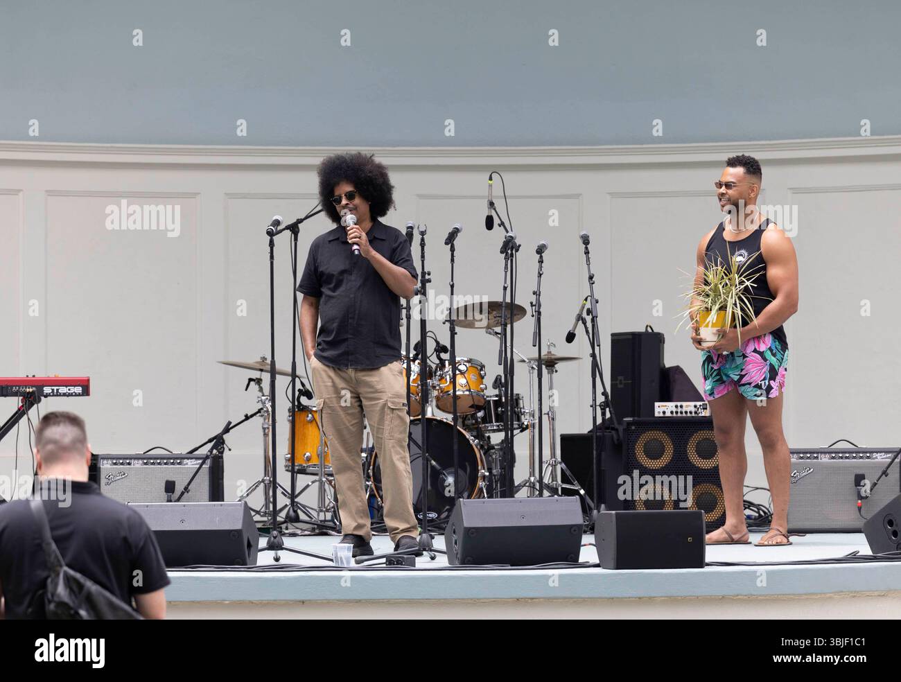 (center) Pastor David Moore. Juneteenth Santa Barbara celebrates the ...