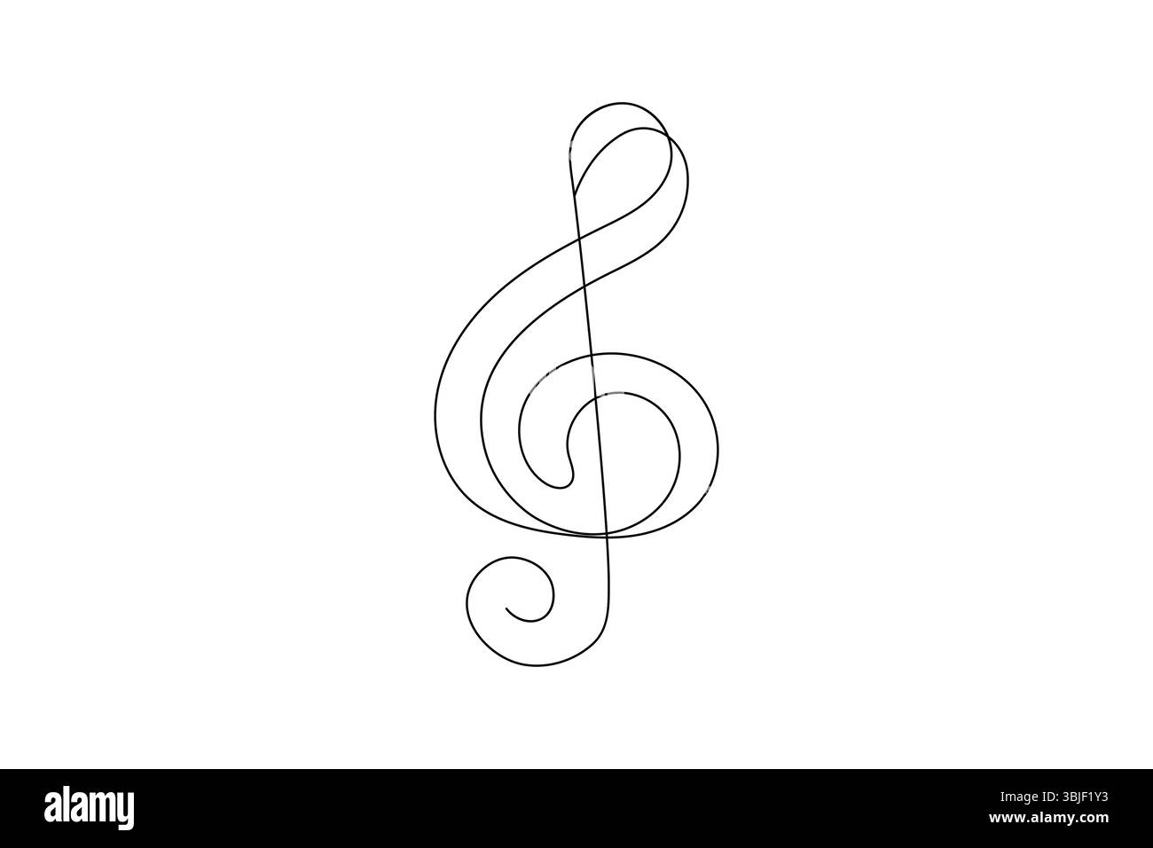 Continuous one line drawing abstract music note background notes and ...