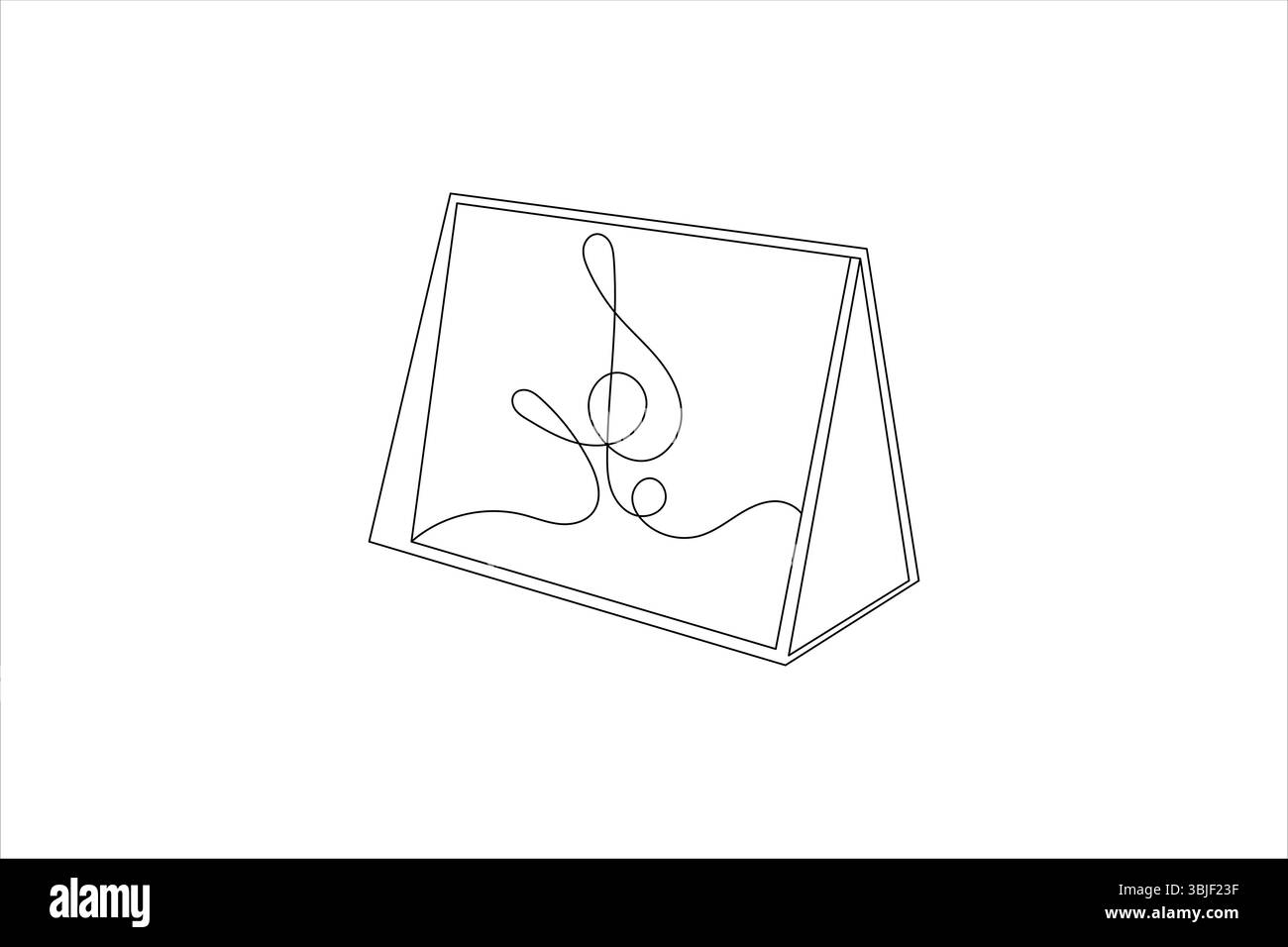 Continuous one line drawing abstract music note background notes and ...