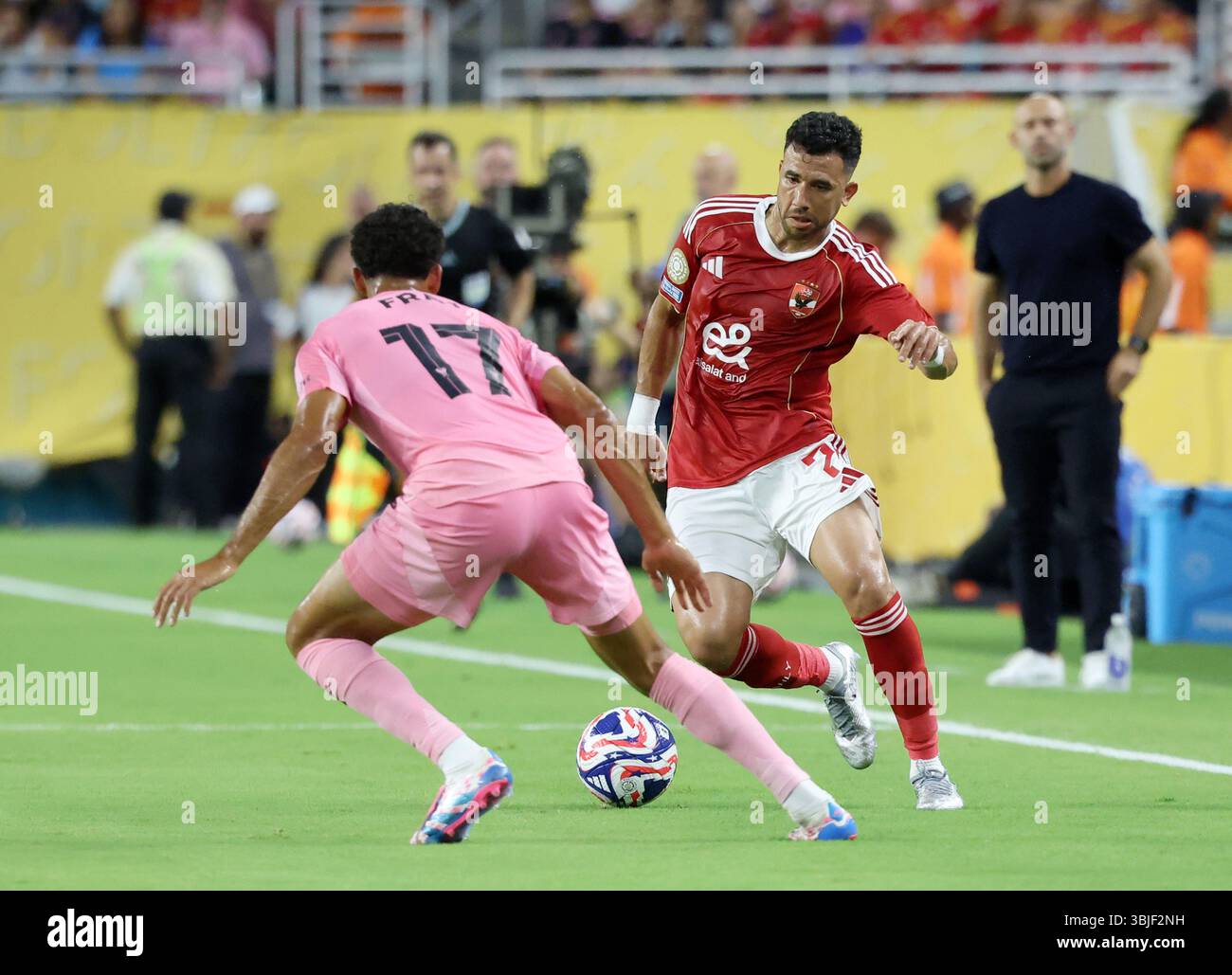 Inter Miami defender Ian Fray (17) and Al Ahly FC midfielder Phakamani ...