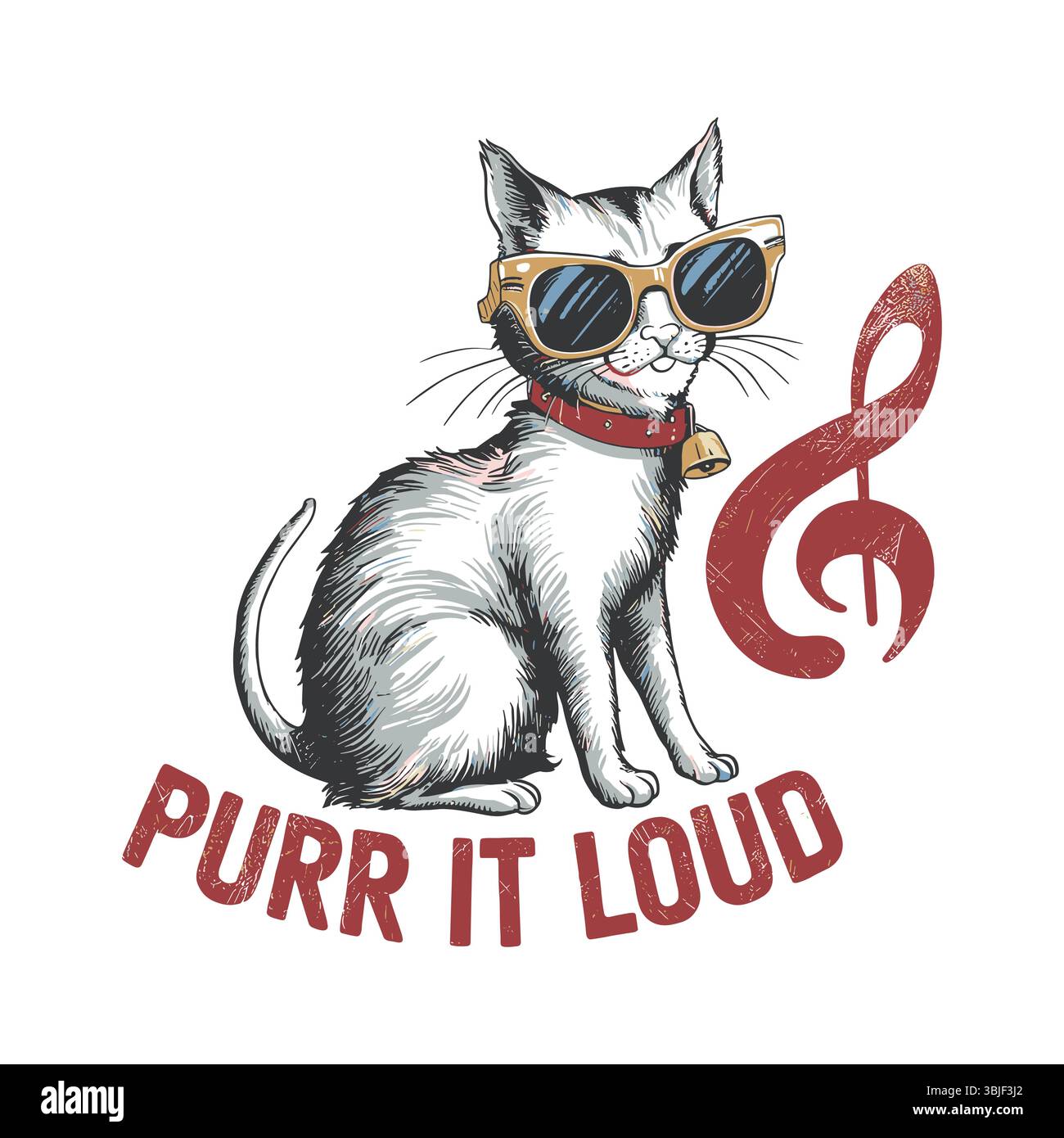 Treble clef with cat hi-res stock photography and images - Alamy