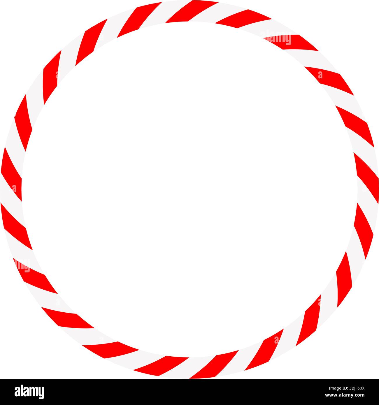 Candy cane round frame. Christmas ribbon with red and white stripes ...
