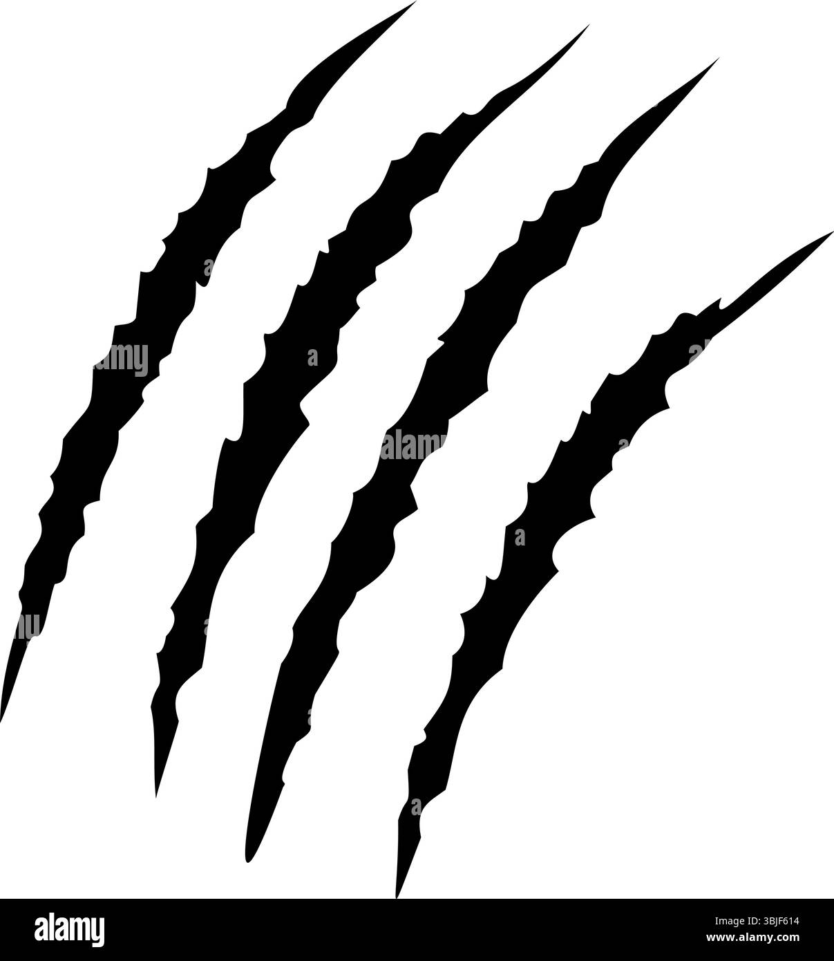Black claws scratche animal. Four scratches shape. Wild animal claw ...