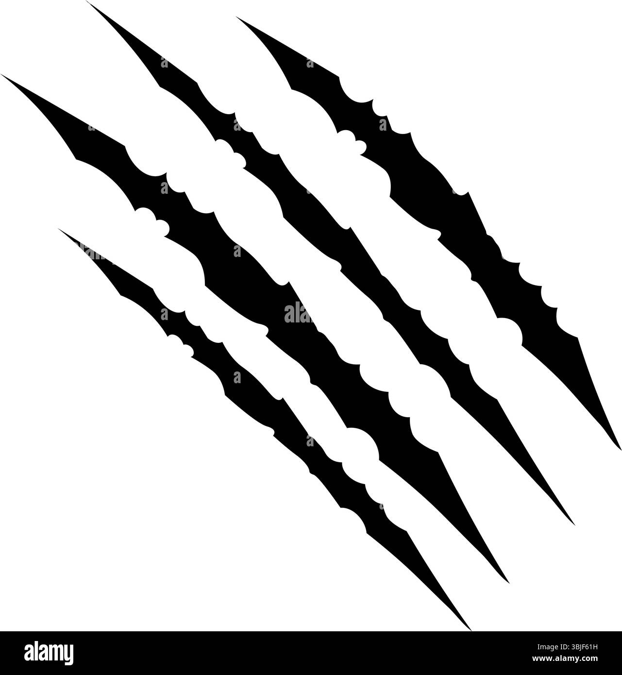 Black claws scratche animal. Four scratches shape. Wild animal claw ...