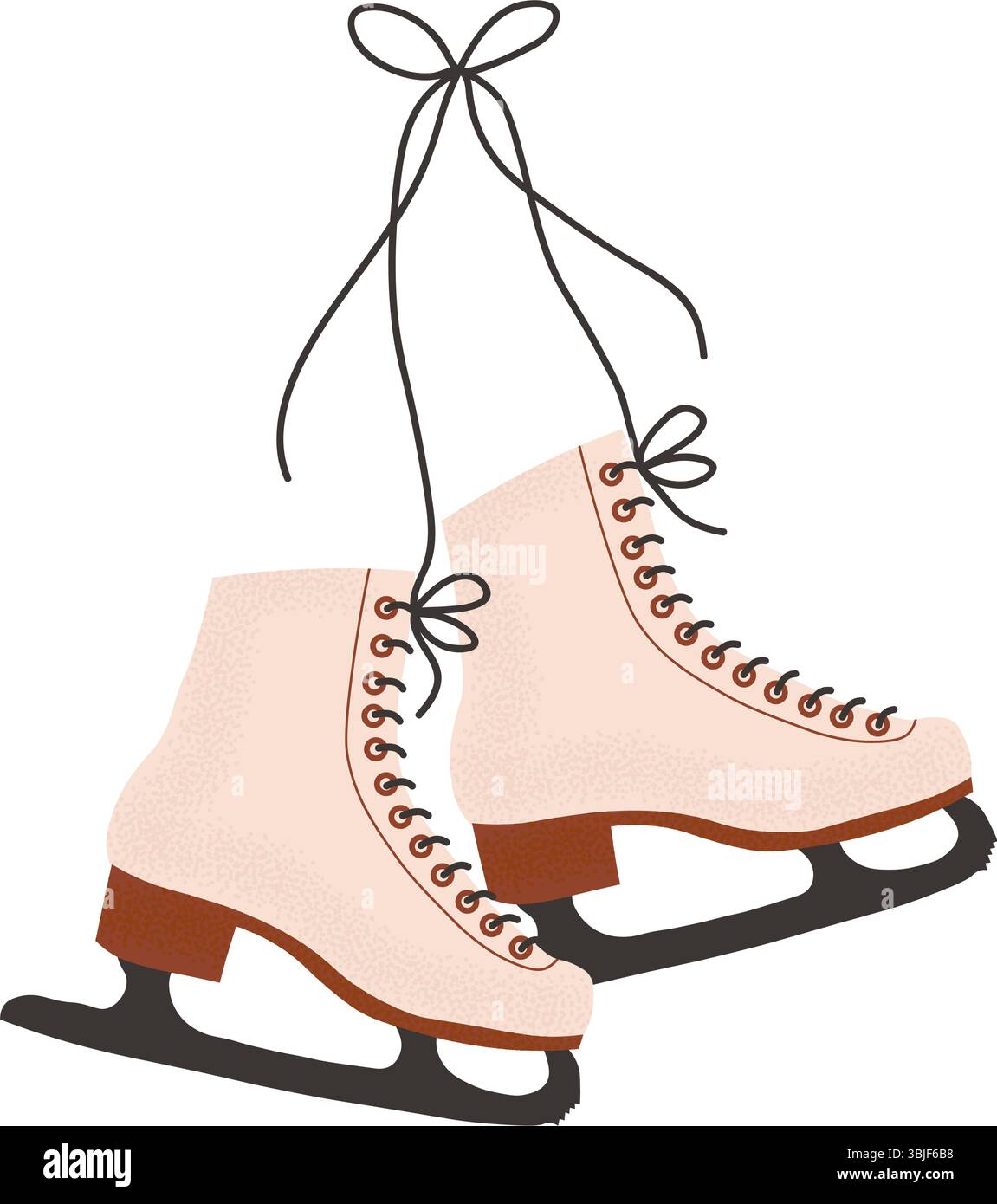 Figure skating boots. Ice skates pair. Skaters footwear for winter rink ...